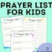 Kids Prayer | Prayer List for Kids | Prayer Chart | Prayer Printable ...