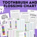 Toothbrush Chart for Kids | Flossing Chart | Brushing Teeth Reward ...
