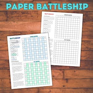 Battleship | Paper Battleship | Pen and Paper Games | Kids Games | Road ...