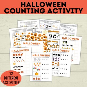 Halloween Counting Activity: Math Worksheets for Preschoolers (PDF ...
