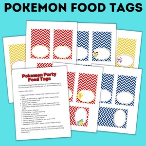 Pokemon Party Food Tags | Pokemon Food Labels | Food Tags | Pokemon ...