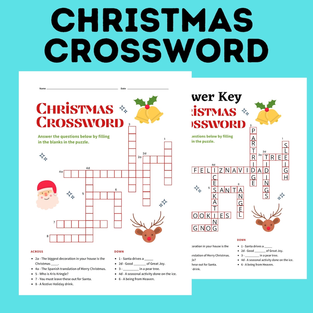 Christmas Crossword | Christmas Activities for Kids | Christmas Games ...