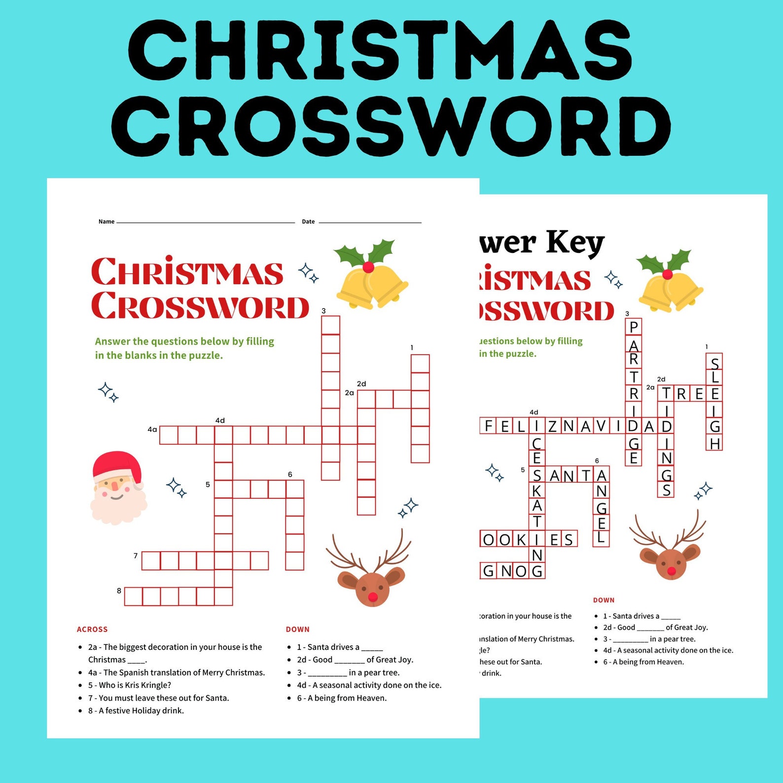 Christmas Crossword | Christmas Activities for Kids | Christmas Games ...