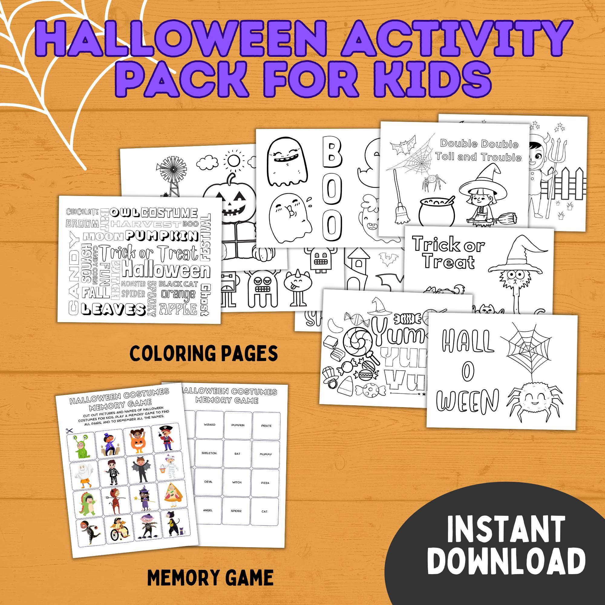 Halloween Activity Pack for Kids | Halloween Games | Halloween ...