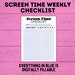 Chore Chart for Kids | Weekly Screen Time Chart | Weekly Checklist for ...