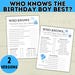 Birthday Boy Trivia Game: Customizable Party Activity (digital Download ...