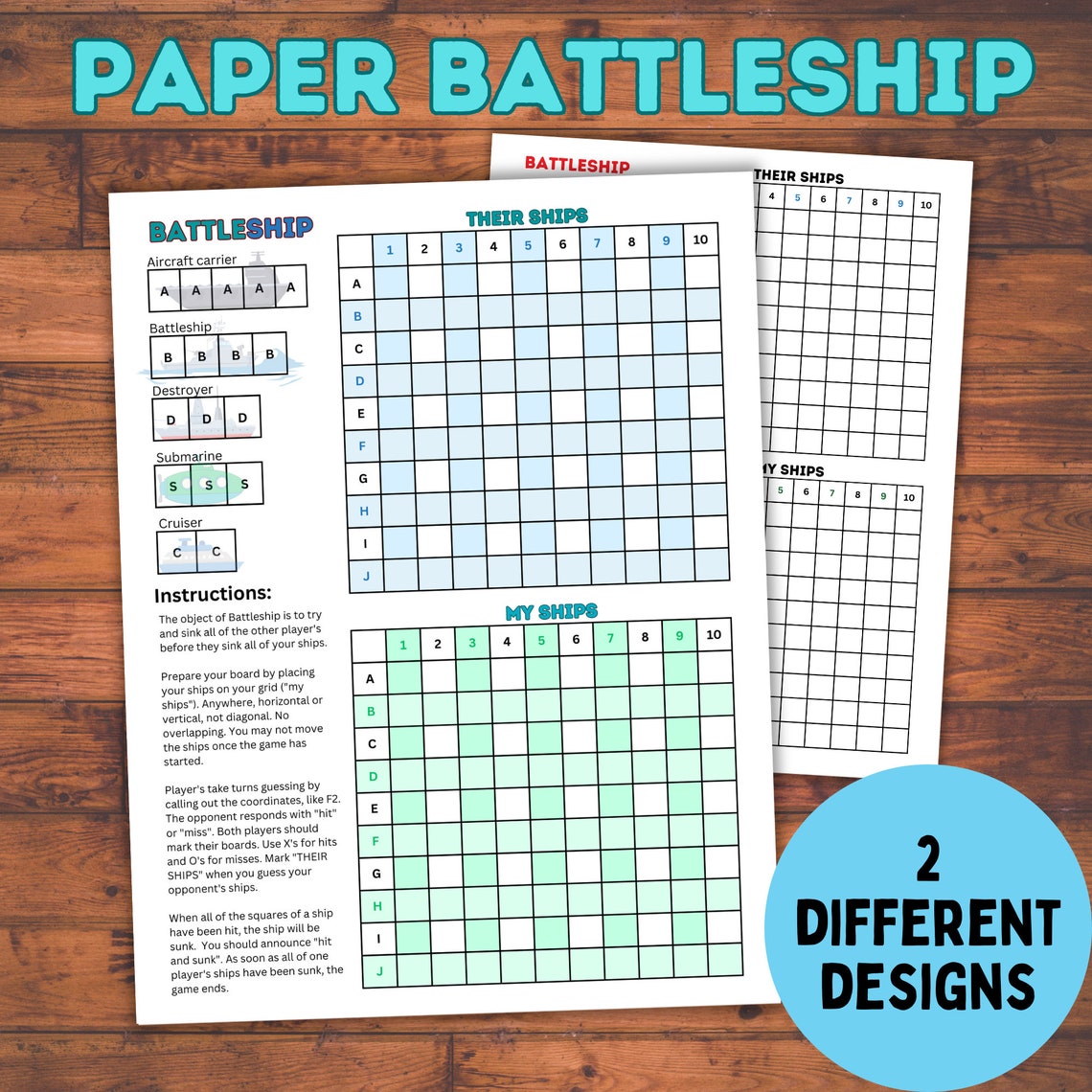 Battleship | Paper Battleship | Pen and Paper Games | Kids Games | Road ...