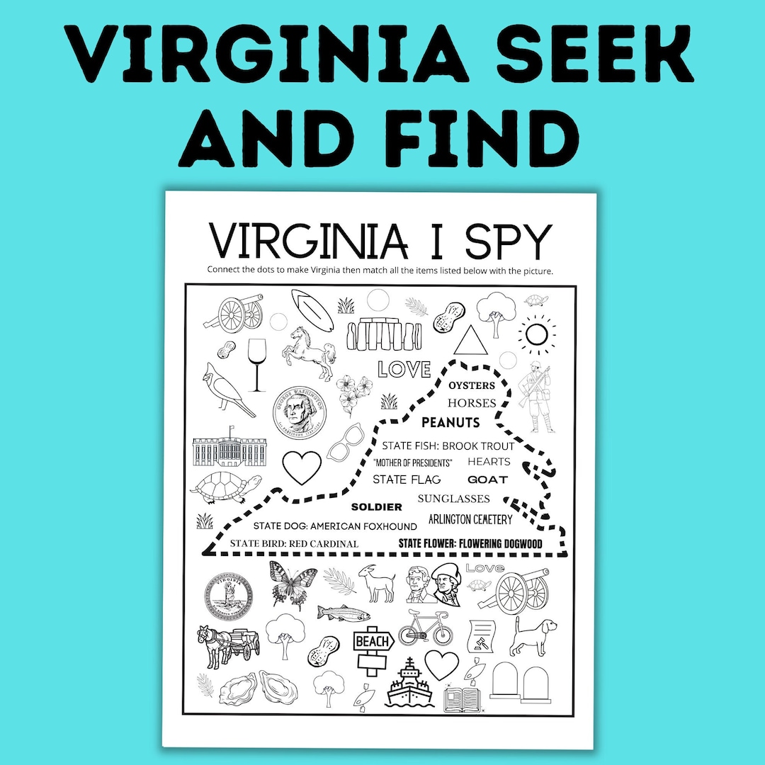 Virginia I Spy | Virginia Themed Game | Virginia Printable | Virginia ...