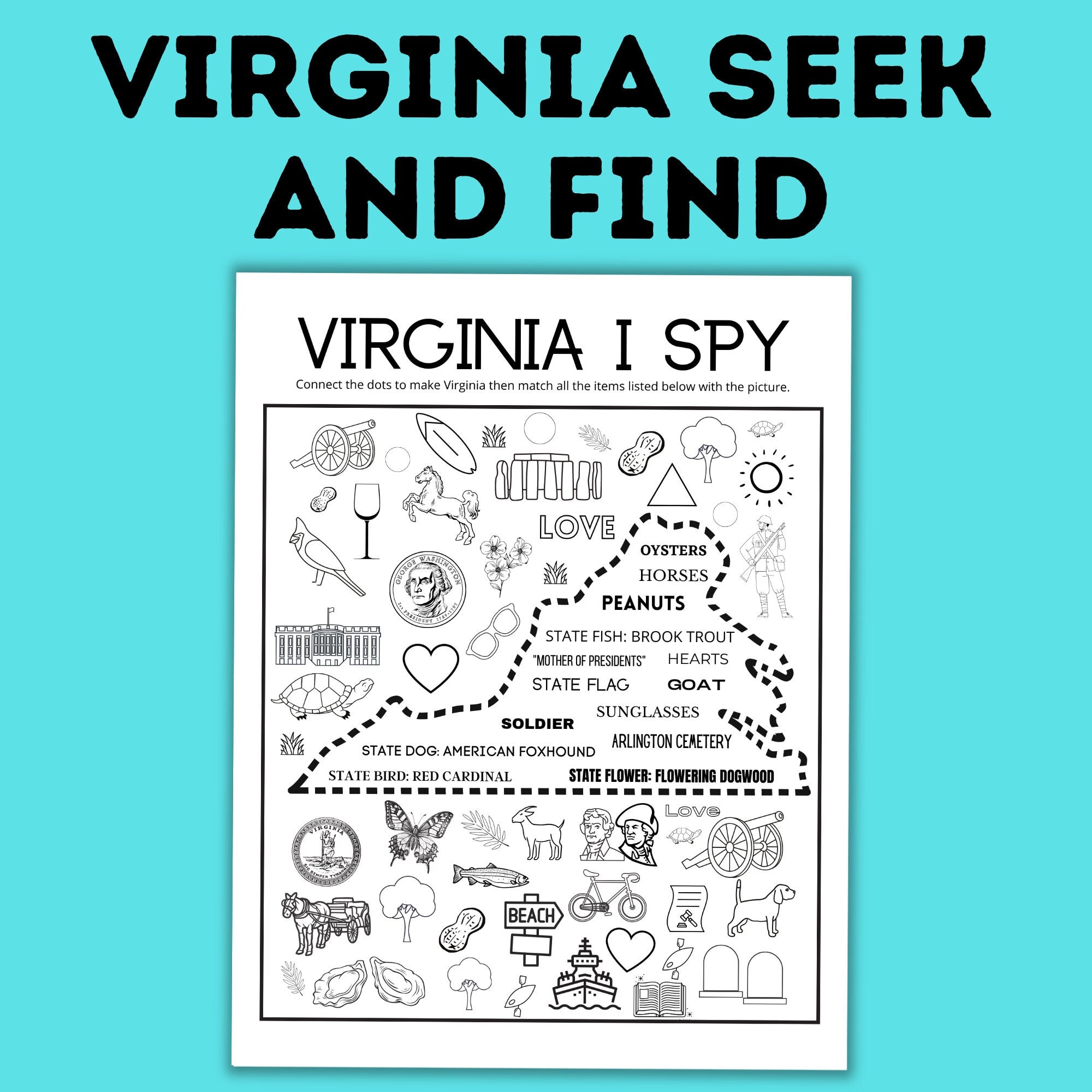 Virginia Flag Coloring Page