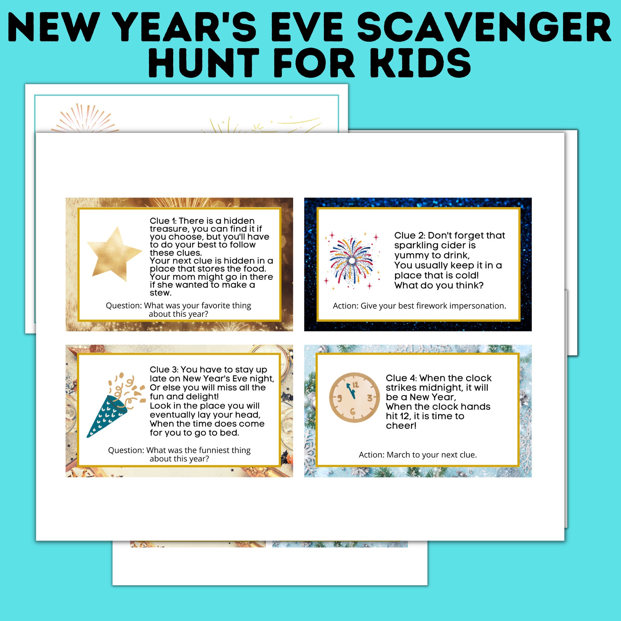 New Year's Eve Scavenger Hunt for Kids and Family | New Year's Eve ...