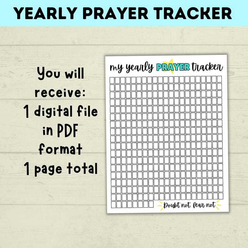Yearly Prayer Tracker | Prayer Chart | Prayer Lessons | Primary Class ...