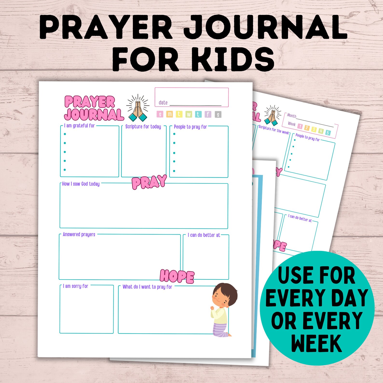 Prayer Journal for Kids | Kids Prayer Printables | Kids Prayer ...