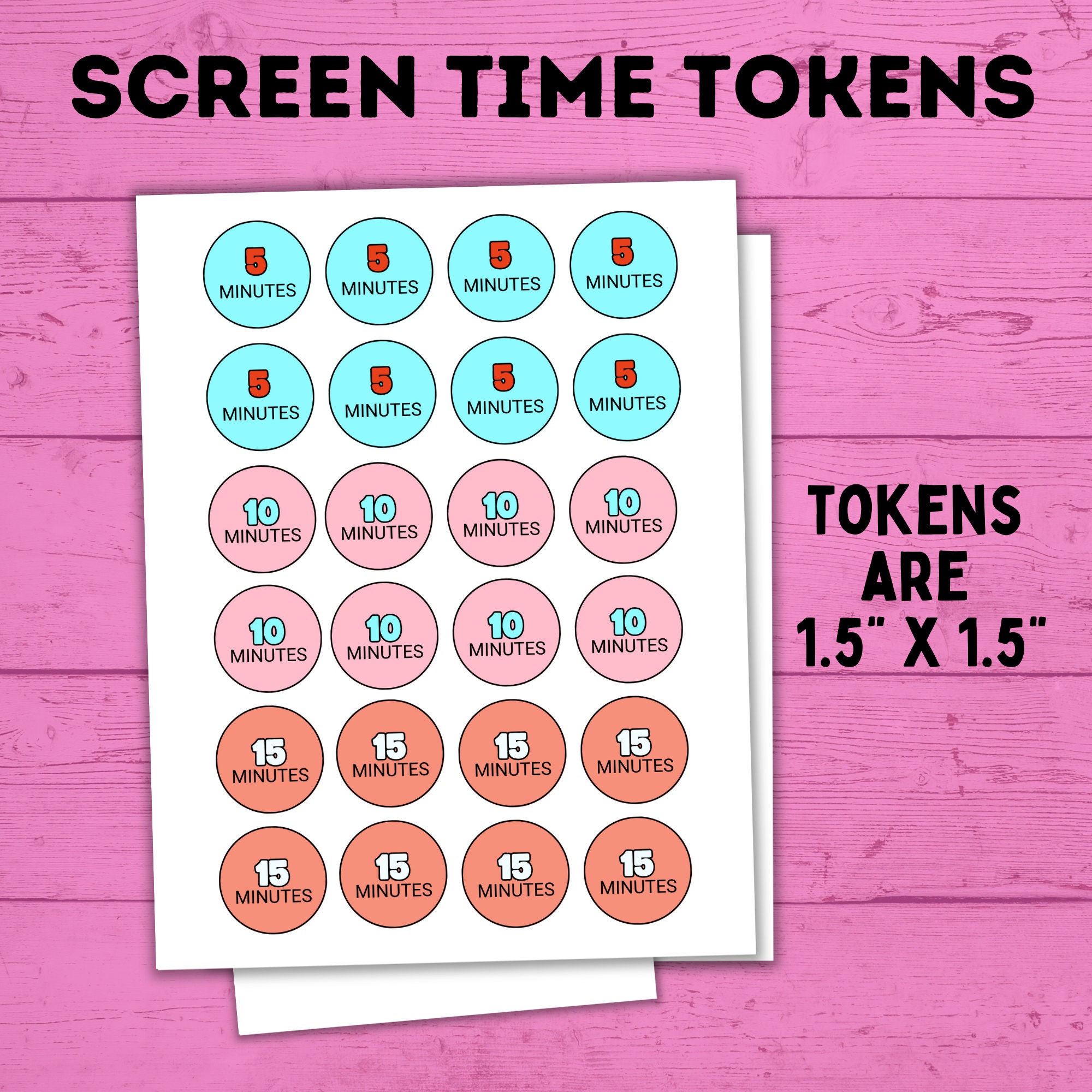 Screen Time Rewards Screen Time Tokens Screen Time Bucks Screen Time ...