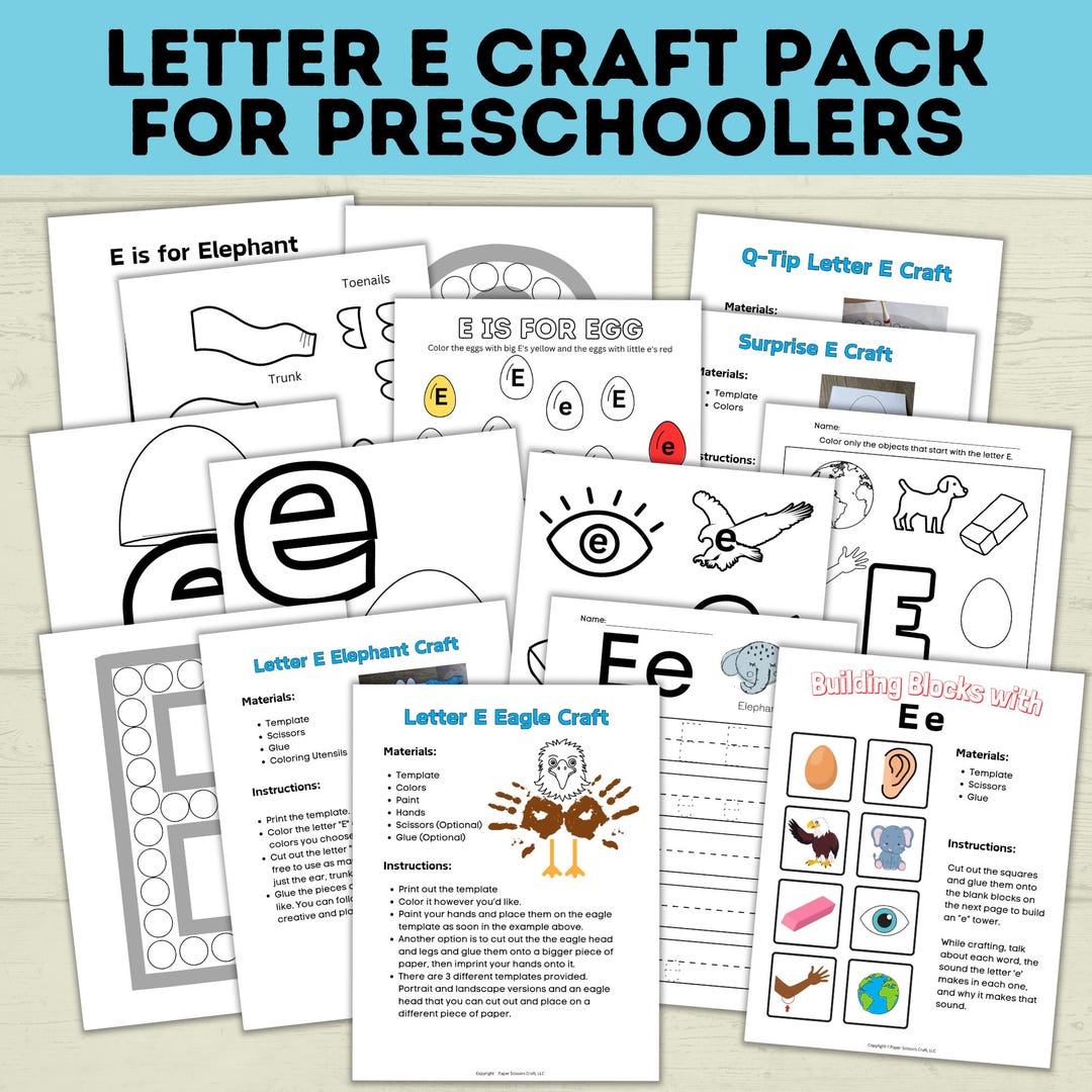 Letter E Kindergarten Coloring Pages for Kids, Preschool and Toddler ...
