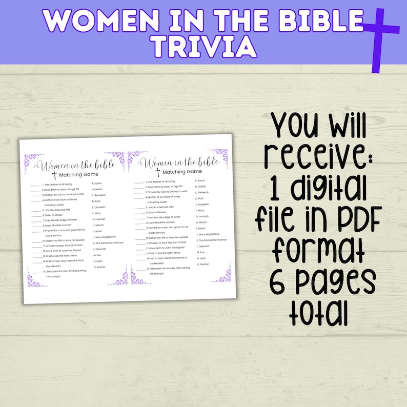 Bible Trivia Game, Women in the Bible, Christian Activity and Games ...