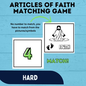 Articles of Faith Matching Game for Families | FHE Game | Articles of ...