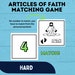 Articles of Faith Matching Game for Families | FHE Game | Articles of ...