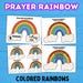 Kids Rainbow Prayer Craft Template, Bible Coloring Page, Activity Sheet ...
