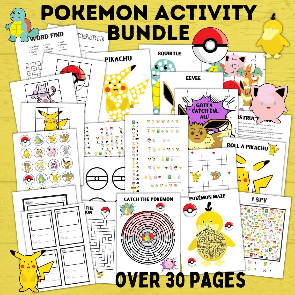 Pokemon Activity Bundle for Kids | Pokemon Printables | Pokemon Party ...