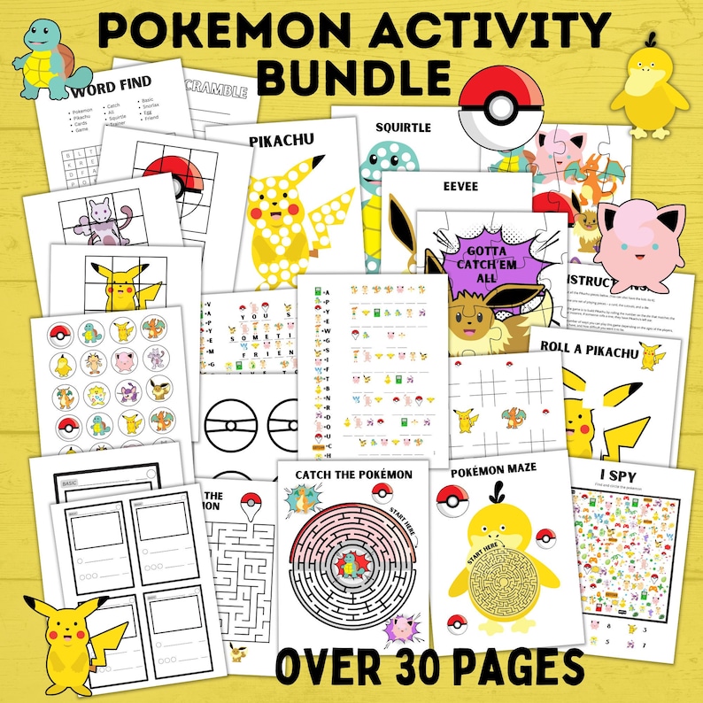 Pokemon Activity Bundle for Kids | Pokemon Printables | Pokemon Party ...