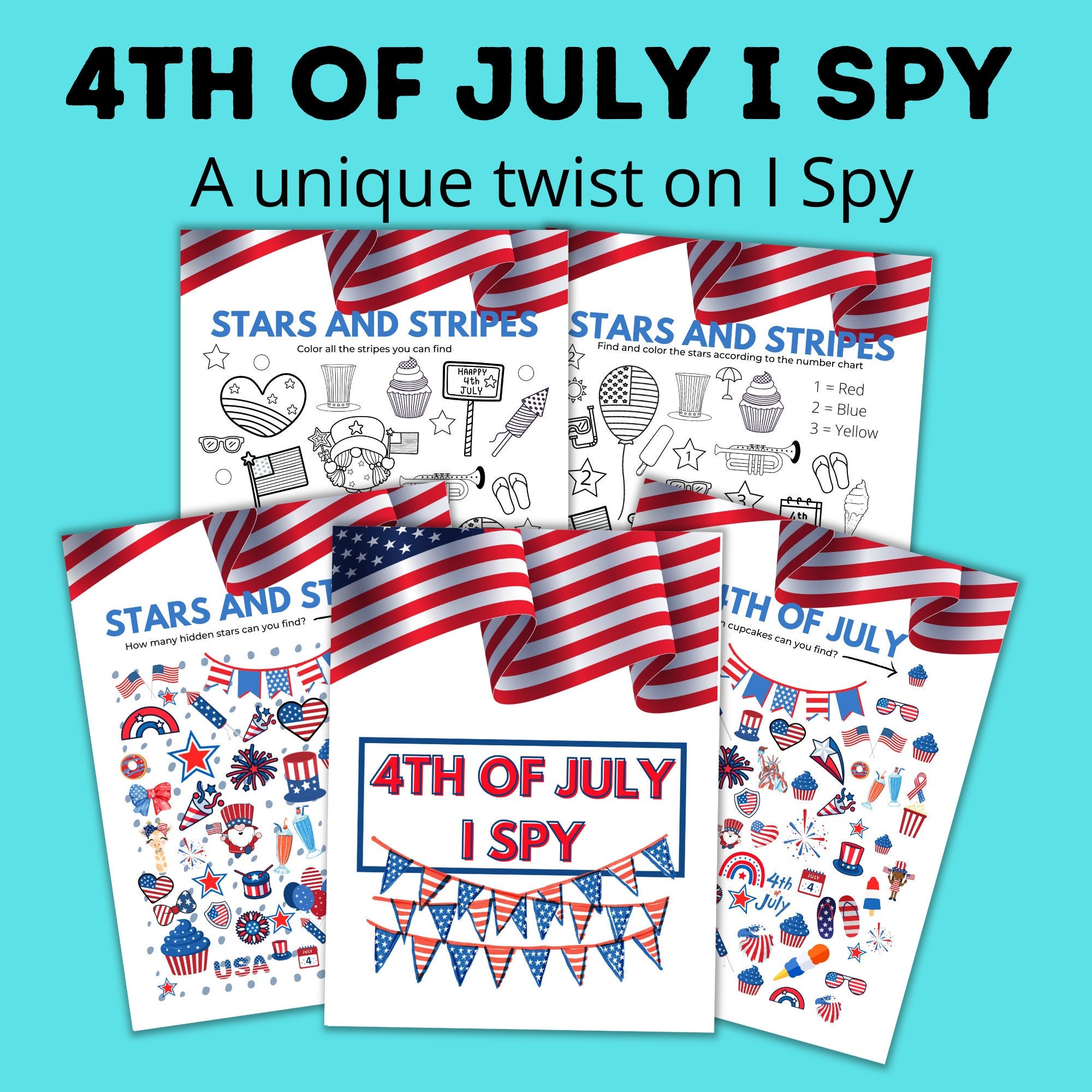 I Spy for Kids 4th of July I Spy 4th of July Crafts for Kids 4th of ...