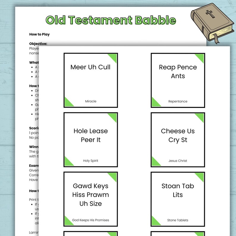 Old Testament Bible Church Game, Teen Youth Group Game, Come Follow Me ...