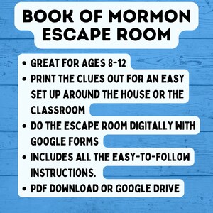Book of Mormon Escape Room for Kids Ages 8-12 | Book of Mormon Games ...