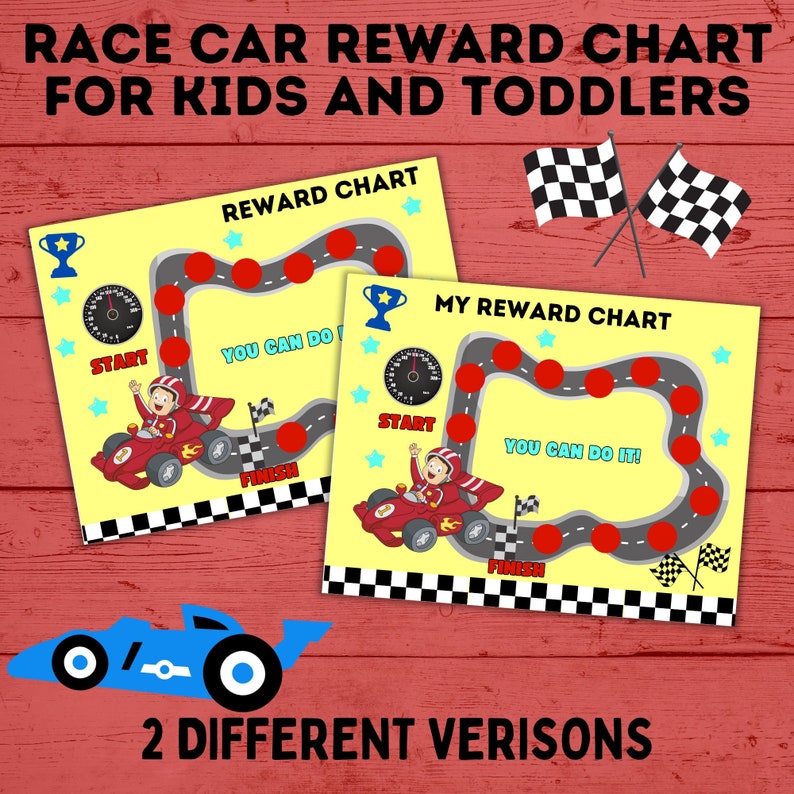 Race Car Reward Chart for Kids and Toddlers | Chore Chart for Kids ...