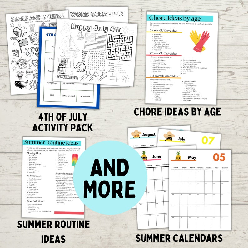 Summer Schedule | Summer Planner | Summer Bundle | Summer Games | the ...