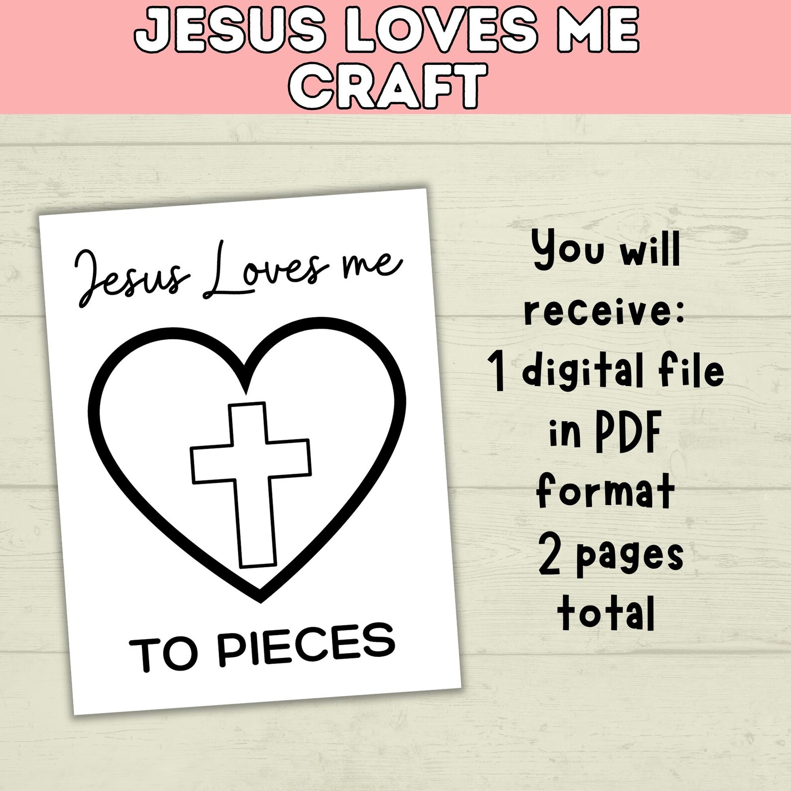Jesus Loves You Craft | Jesus | Craft | Kids Craft Template | Toddler ...