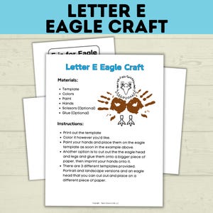 Letter E Eagle Craft for Kids | Toddler Crafts | Preschool Crafts ...