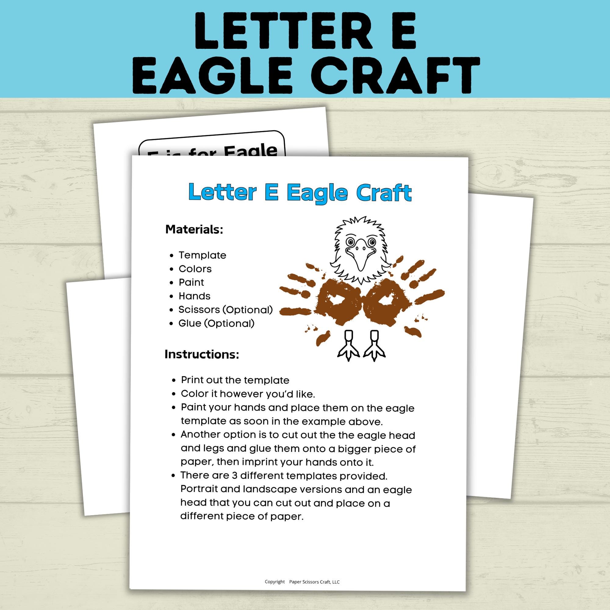 Letter E Eagle Craft for Kids Toddler Crafts Preschool Crafts Letter E ...