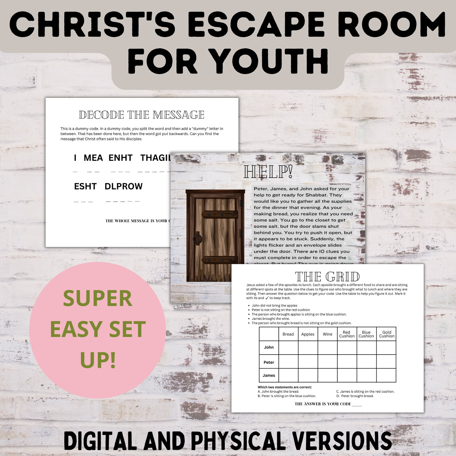 Bible Escape Room | New Testament Escape Room for Youth | Youth Games ...