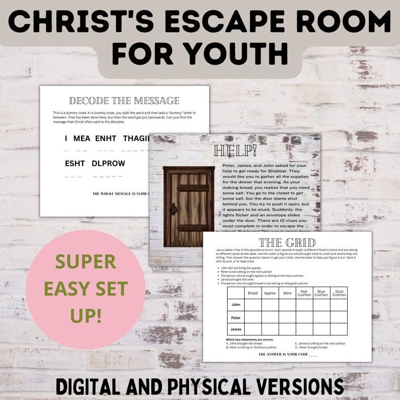 Bible Escape Room | New Testament Escape Room for Youth | Youth Games ...