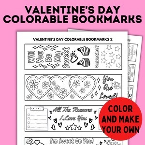 Valentine's Day Bookmarks for Kids | Coloring Bookmarks | Coloring ...