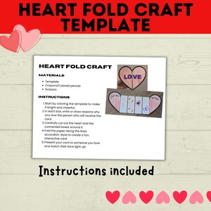Valentine's Day Heart Craft Kids, Valentines Day Activity, Fold Craft ...