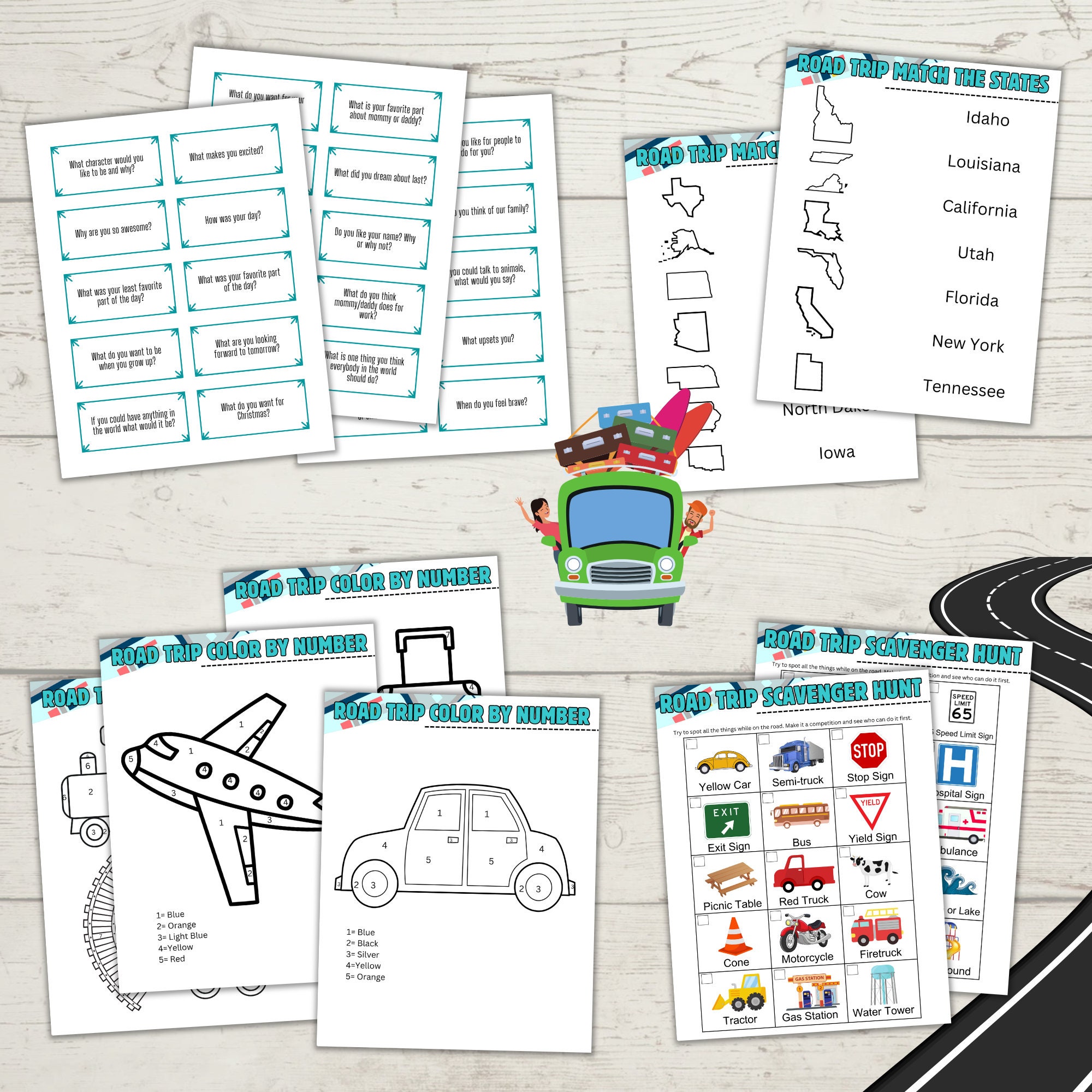 Road Trip Games | Road Trip Bundle | Road Trip Printables for Kids ...