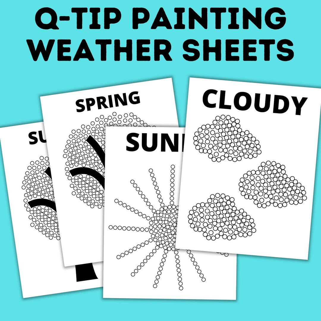 Q Tip Painting Weather Printable Preschool Activity PDF - Etsy