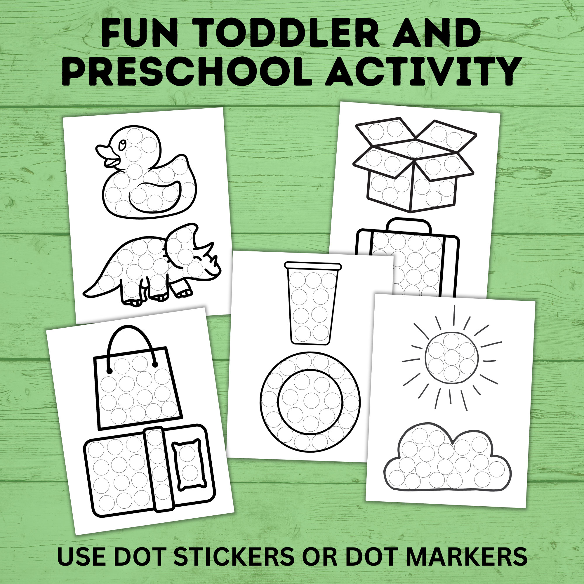 Dot Stickers Activity Sheets | Dot Markers Activity Sheets for Toddlers ...