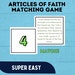 Articles of Faith Matching Game for Families | FHE Game | Articles of ...