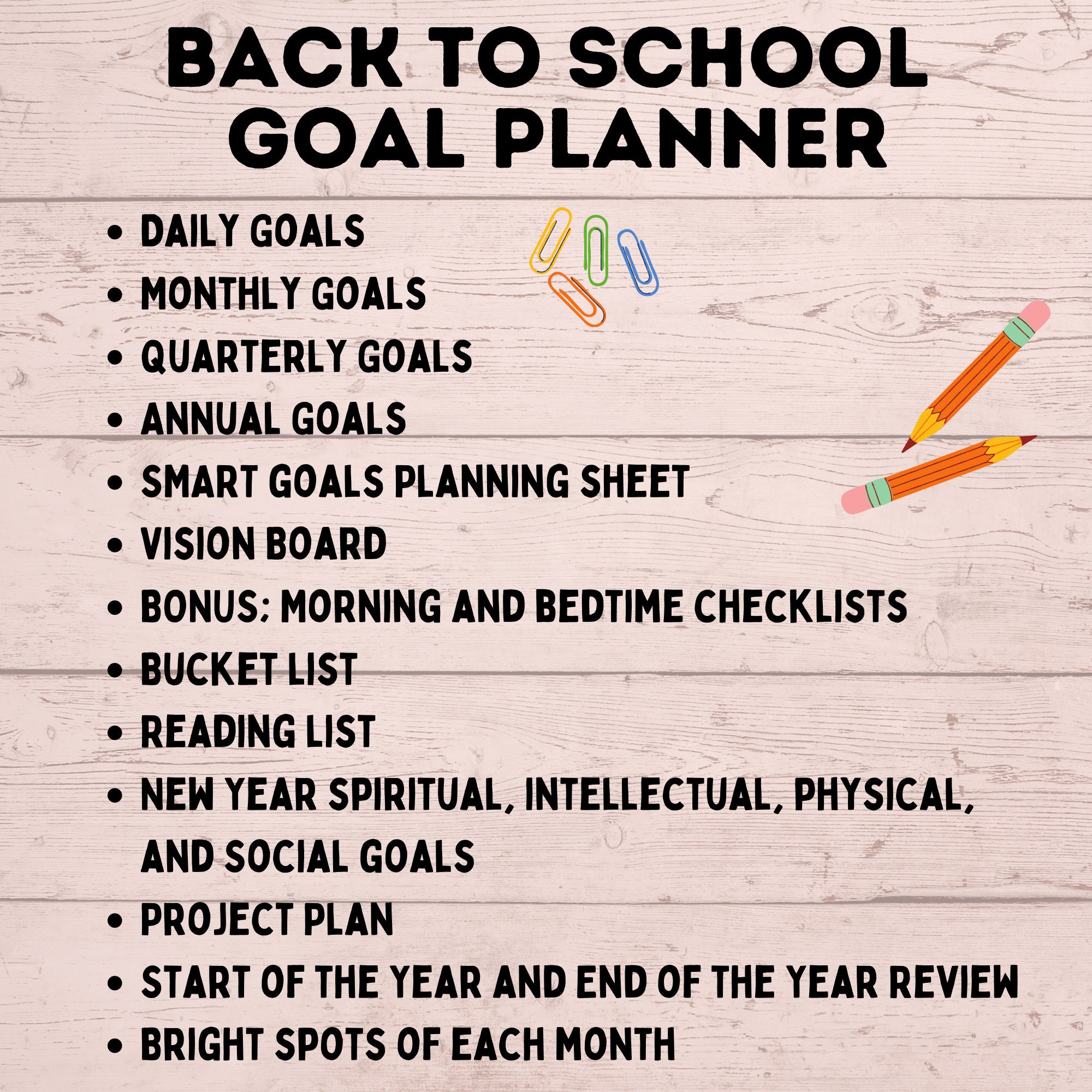 School Goal Planner for Kids | Kids Goals | Goals for Kids | Printables ...