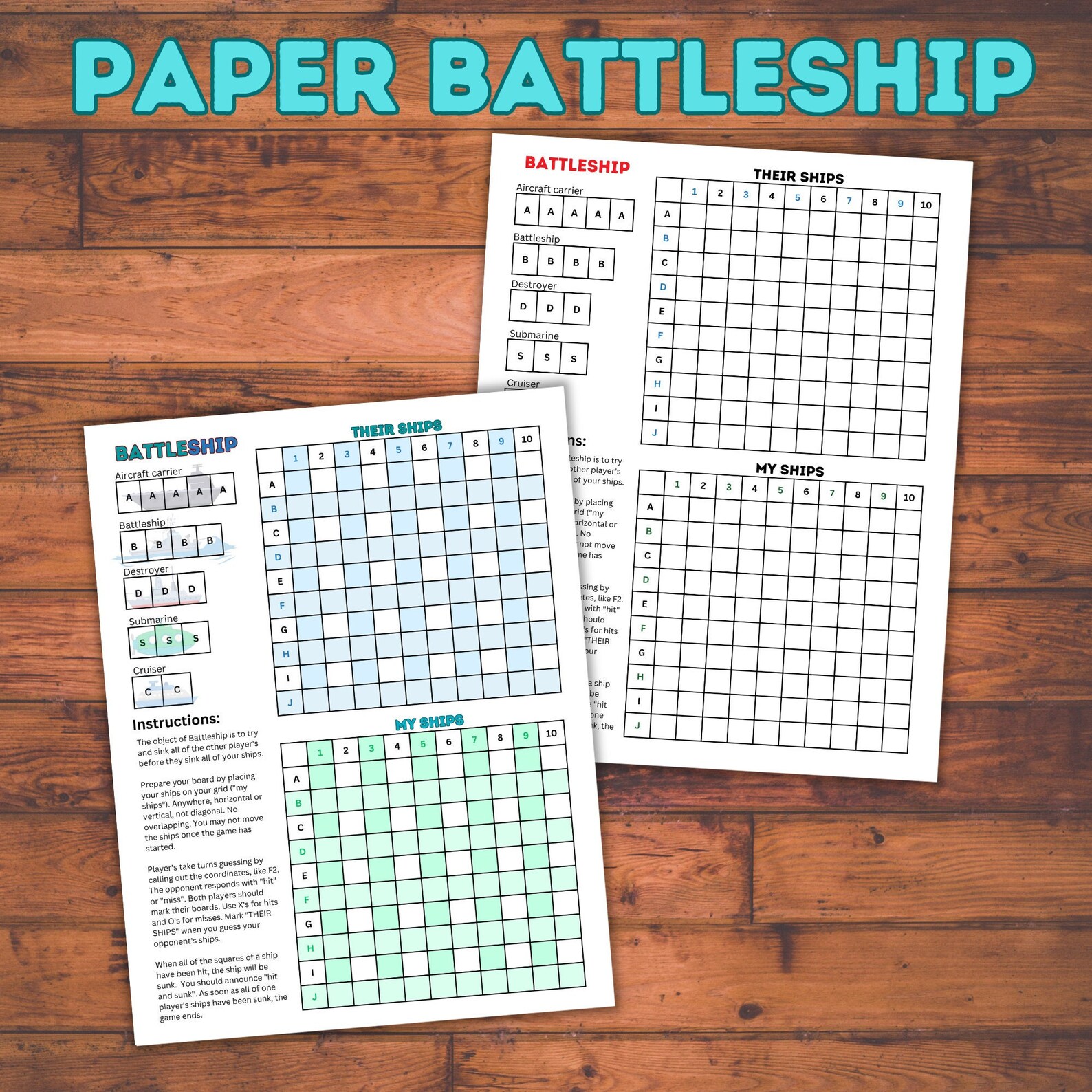 Battleship | Paper Battleship | Pen and Paper Games | Kids Games | Road ...