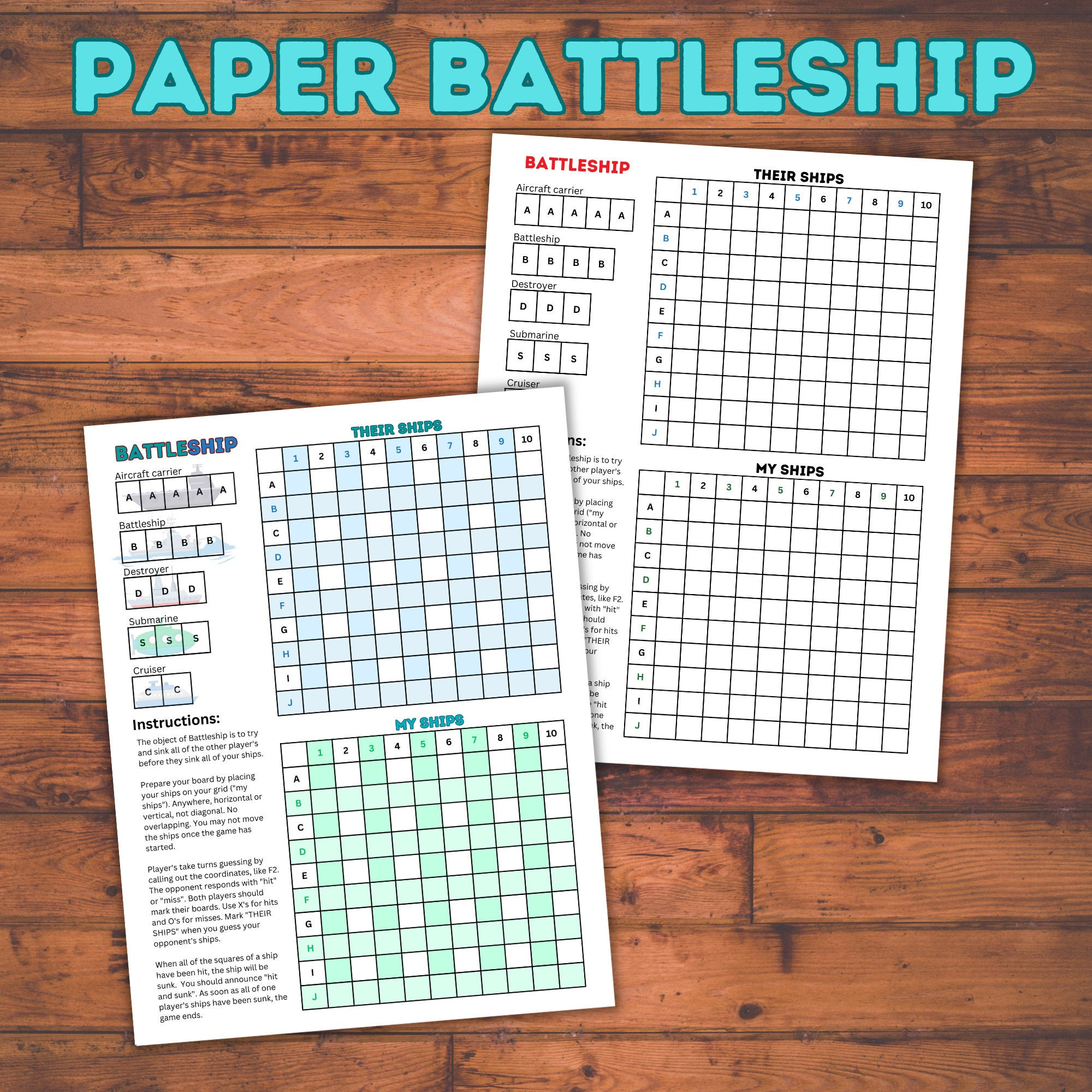 Battleship | Paper Battleship | Pen and Paper Games | Kids Games | Road ...