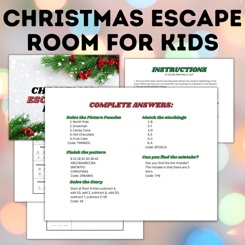 Christmas Escape Room for Kids | Christmas Games for Kids | Kids Games ...