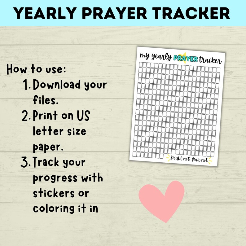 Yearly Prayer Tracker | Prayer Chart | Prayer Lessons | Primary Class ...