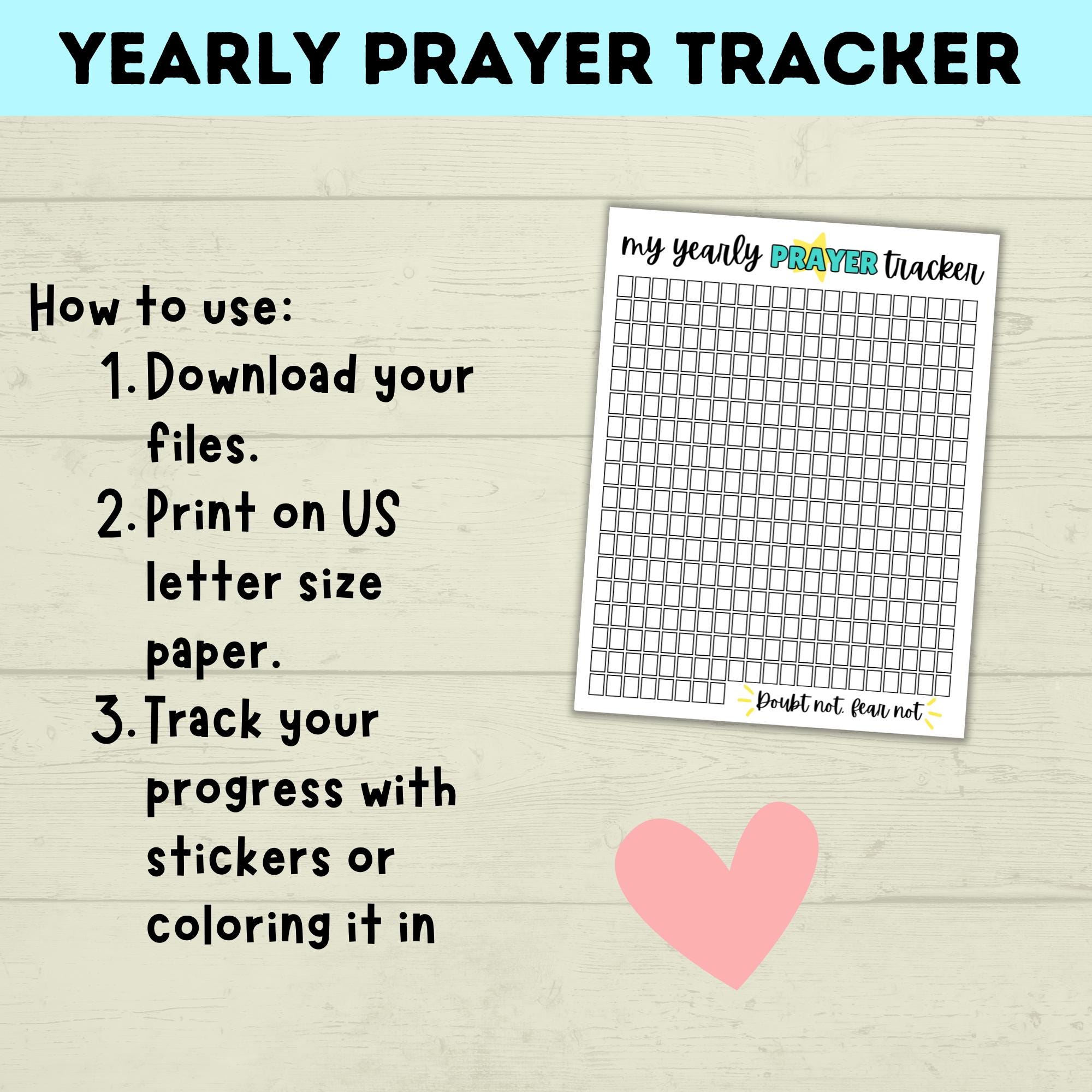 Yearly Prayer Tracker | Prayer Chart | Prayer Lessons | Primary Class ...