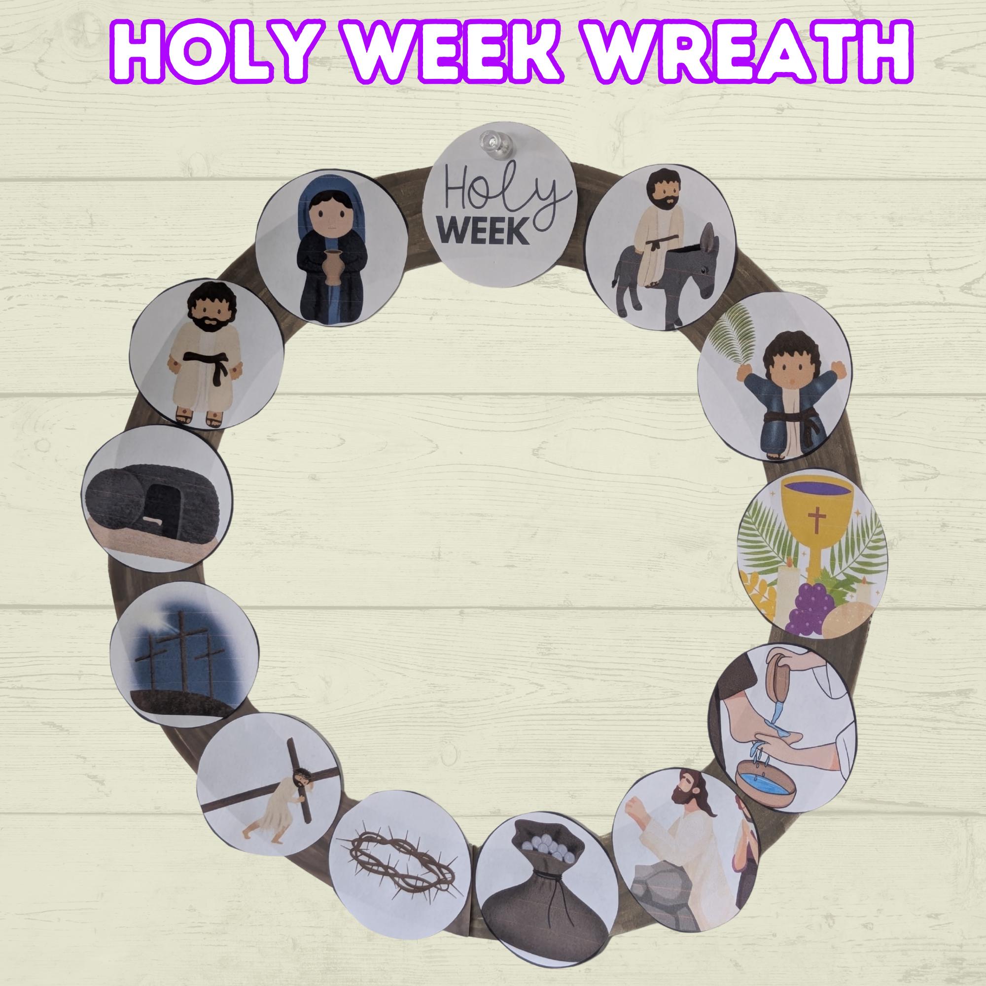 Holy Week Story Craft, Holy Week Wreath, Palm Sunday Bible Craft ...
