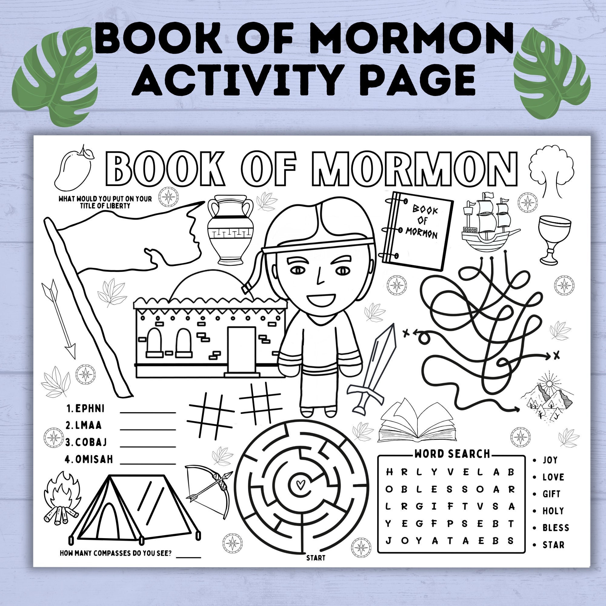 Book of Mormon Activity Page for Kids | Book of Mormon Lesson | Book of ...