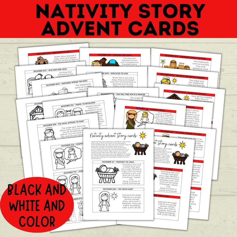 Kids Advent Calendar | Nativity Story Cards | Kids Advent Calendar ...
