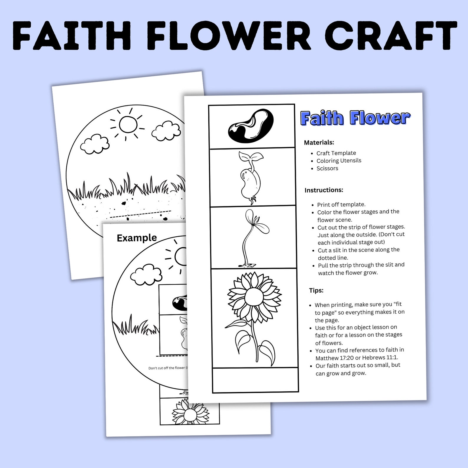 Faith Lesson | Sunday School Craft | Faith Flower Craft | Faith Sunday ...